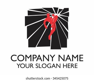 Kick Boxer Attack Sport Logo Icon Stock Vector (Royalty Free) 345425075 ...