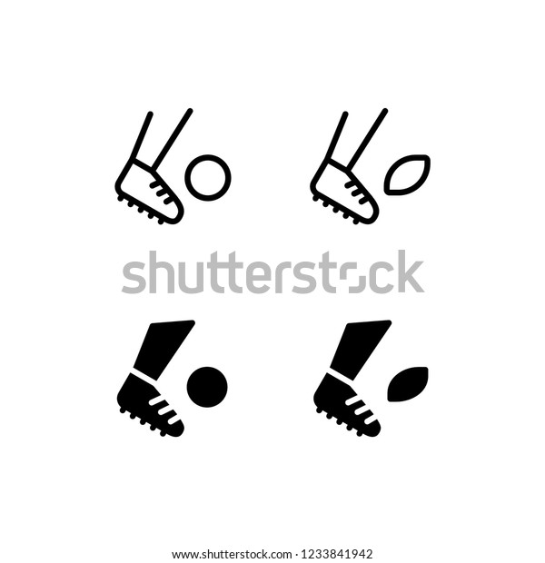 Kick Icon Logo Vector Symbol Football Stock Vector (Royalty Free ...