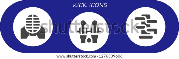 Kick Icon Set 3 Filled Kick Stock Vector (Royalty Free) 1276309606 ...
