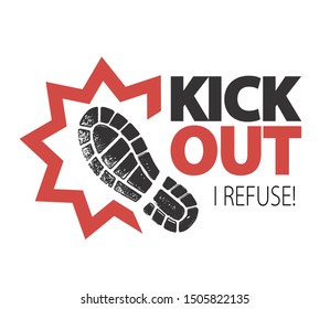 Kick Out Shoe Footprint Vector Illustration Stock Vector (Royalty Free ...