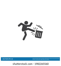 Kick Trash Trash Can Icon Vector Stock Vector (Royalty Free) 1982265560 ...