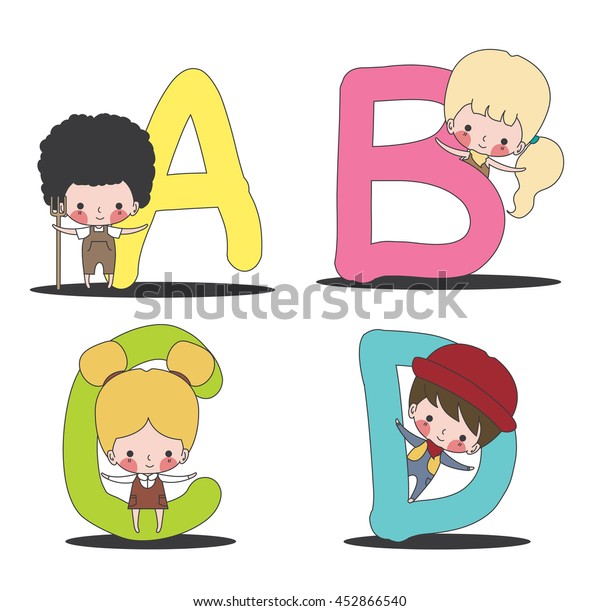 Kid Abcd Set Illustration Vector Stock Vector (Royalty Free) 452866540