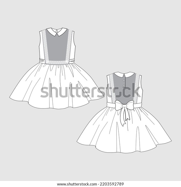 Kid Clothes Cad Technical Drawing Vector Stock Vector (Royalty Free ...