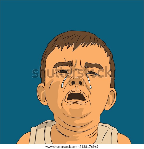 Enfant pleurant en dessin vectoriel : image vectorielle de stock (libre ...