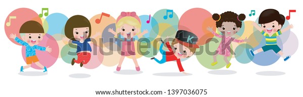 Kid Dancing Together Children Dancing Break Stock Vector (Royalty Free ...