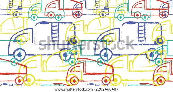 Kid Drawing Car Used Crayon Their Stock Vector (Royalty Free ...