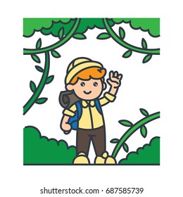 Kid Explorer Illustration Stock Vector (Royalty Free) 687585739 ...