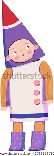 Kid Fancy Dress Rocket Vector Illustration Stock Vector (Royalty Free ...