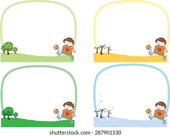 Boy Four Seasons Frame Stock Vector (Royalty Free) 287907884
