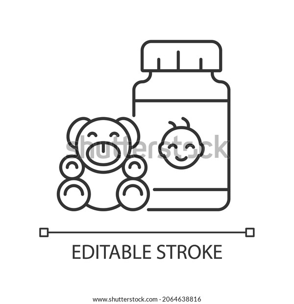 Kid Growth Supplements Linear Icon Child Stock Vector (Royalty Free ...
