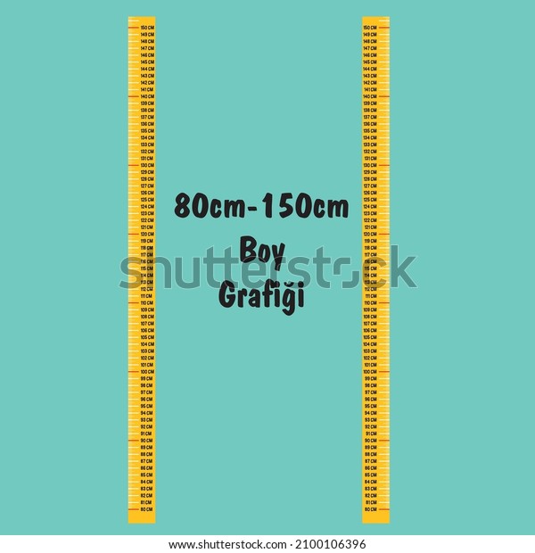 Kid Height Chart Meter Metre Boy: เวกเตอร์สต็อก (ปลอดค่าลิขสิทธิ์ ...