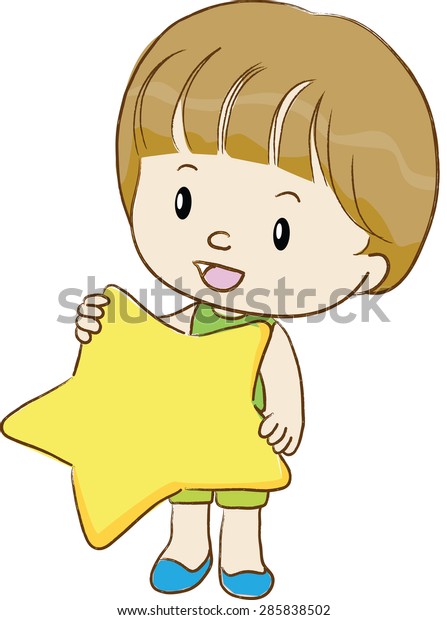 Kid Holding Star Stock Vector (Royalty Free) 285838502 | Shutterstock