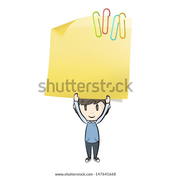 Kid Holding Yellow Paper Vector Design Stock Vector (Royalty Free ...