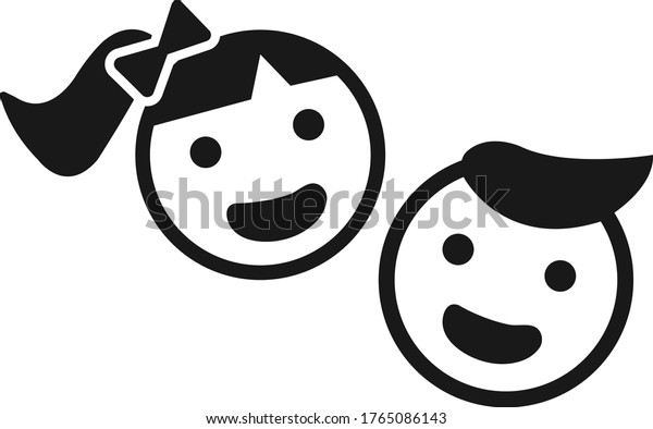 Kid Icon Funny Face Iconvector Illustration Stock Vector (Royalty Free ...