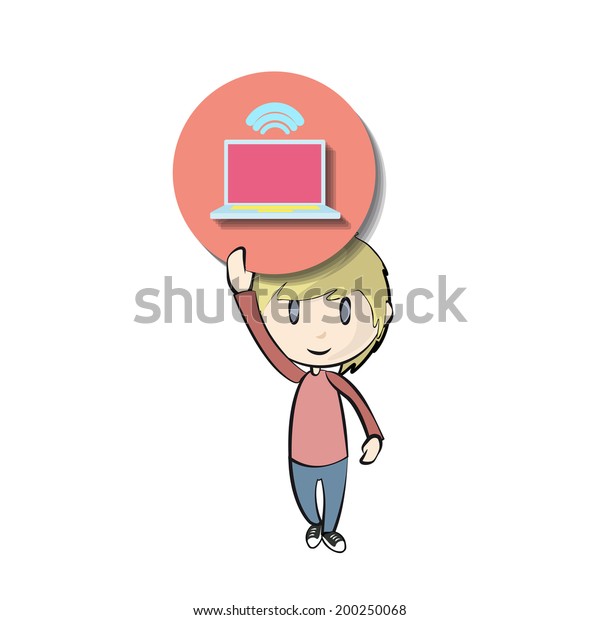 Kid Icon Web Over White Background Stock Vector (Royalty Free ...