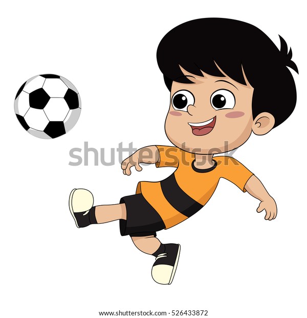 Kid Kick Ballvector Illustration Stock Vector (Royalty Free) 526433872