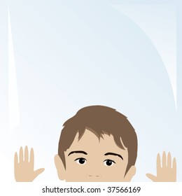 Kid Looking Through Window Stock Vector (Royalty Free) 37566169 ...