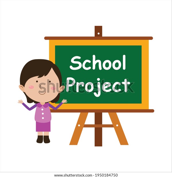 Kid Presentation Character Flat Cartoon Vector Stock Vector (Royalty ...