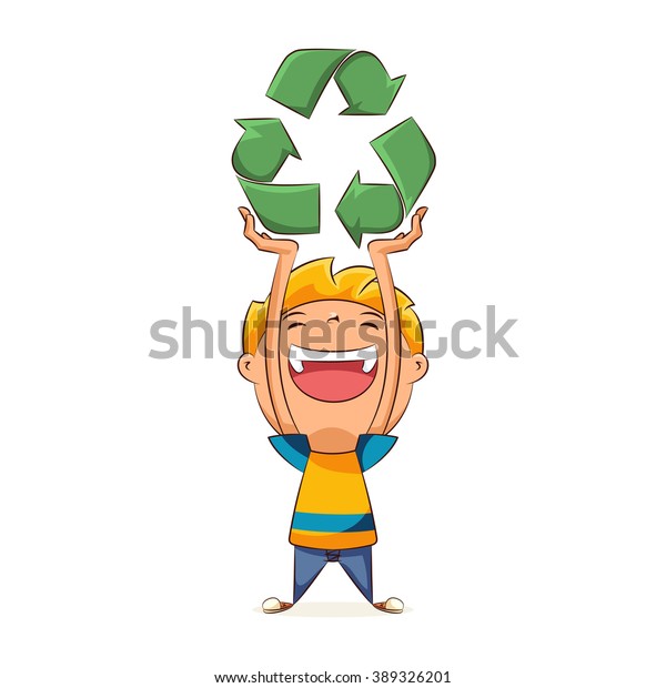 Kid Recycling Symbol Vector Illustration Stock Vector (Royalty Free ...