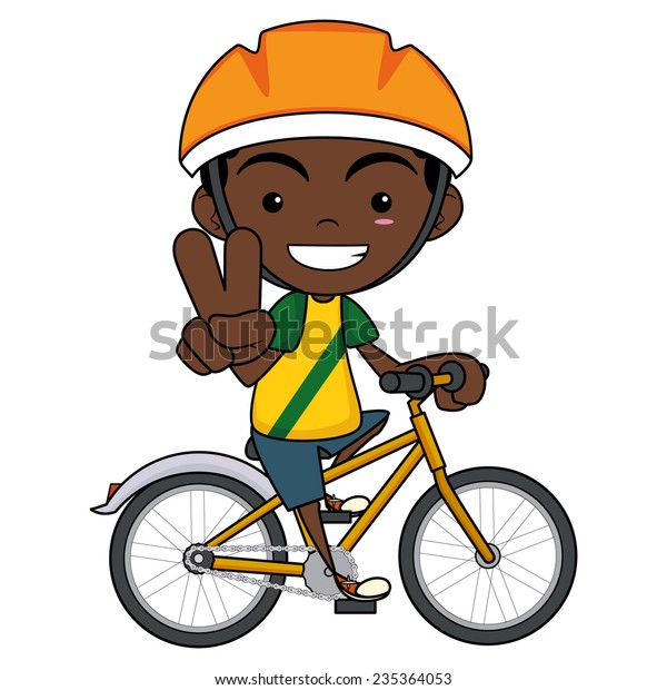 Kid Riding Bike Vector Illustration Isolated Stock Vector (Royalty Free ...