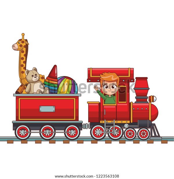 Kid Riding Train Cartoon Stock Vector (Royalty Free) 1223563108 ...