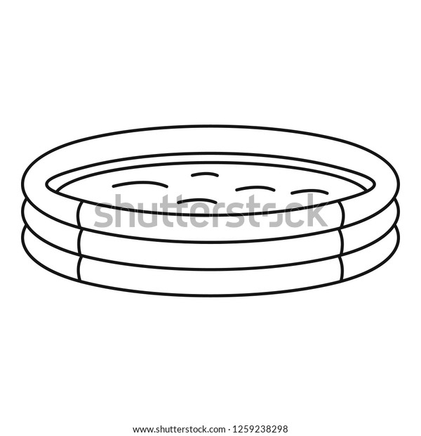 Kid round pool icon. Outline kid round pool vector icon for web design ...
