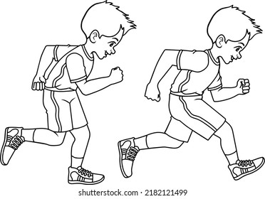 2,611 Kid running line art Images, Stock Photos & Vectors | Shutterstock
