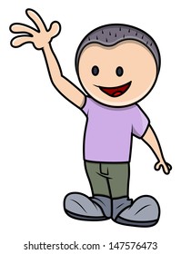 Kid Saying Hello Vector Cartoon Illustration: Vector có sẵn (miễn phí ...