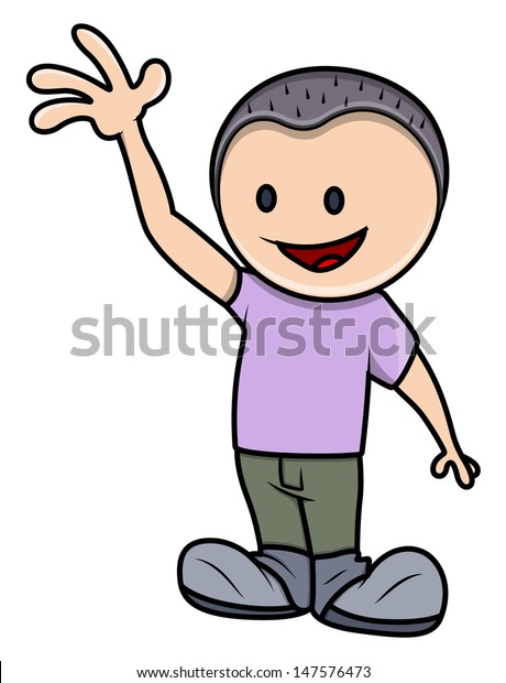 Kid Saying Hello Vector Cartoon Illustration Stock Vector (Royalty Free ...