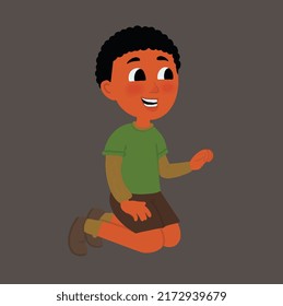 Kid Sitting Vector Design Black Background Stock Vector (Royalty Free ...