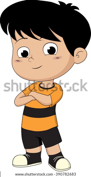 Kid Stand Idle Posevector Illustration Stock Vector (Royalty Free ...