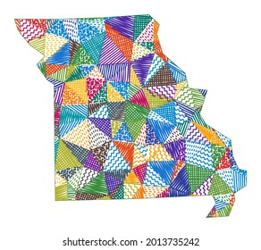 Kid Style Map Missouri Hand Drawn Stock Vector (Royalty Free ...