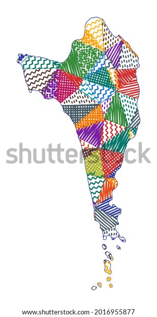Kid Style Map Phu Quoc Hand Stock Vector (Royalty Free) 2016955877