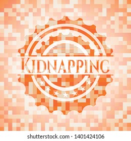 Kidnapping Abstract Orange Mosaic Emblem Background Stock Vector ...