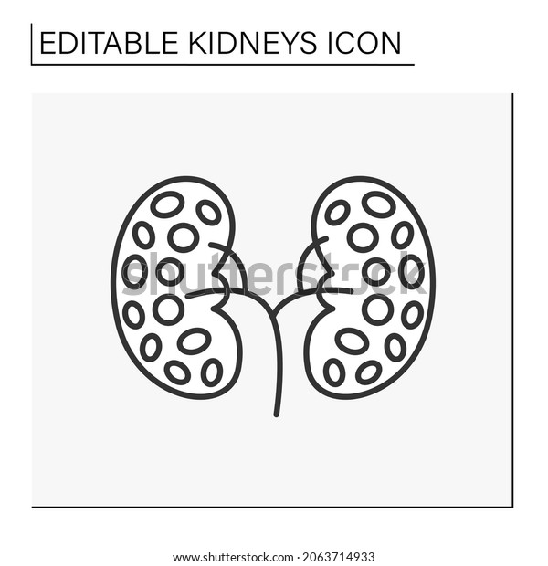 Kidney Failure Line Icon Internal Organs Stock Vector (Royalty Free ...
