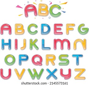 Kids alfabetos ABC tipos de letra: vector de stock (libre de regalías ...