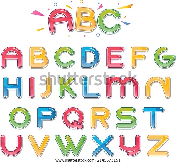 Kids Abc Alphabets Fonts Vector: เวกเตอร์สต็อก (ปลอดค่าลิขสิทธิ์ ...