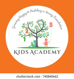 Kids Academy Vector Logo Design Template Stock Vector (Royalty Free ...