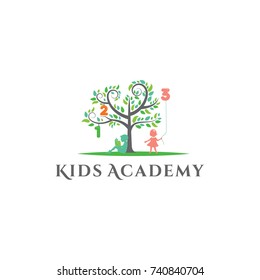 Kids Academy Vector Logo Design Template: vetor stock (livre de ...