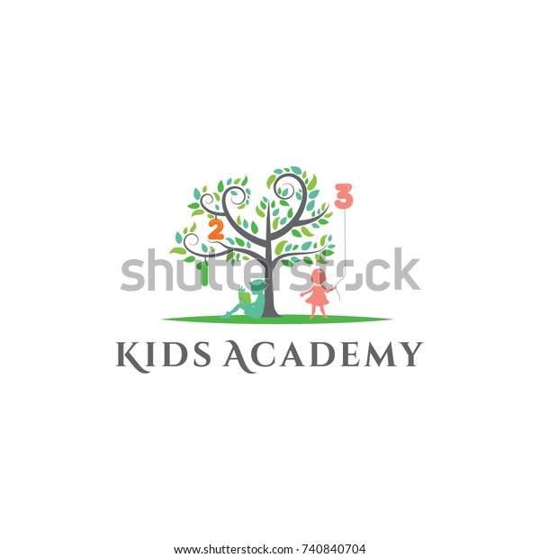 Kids Academy Vector Logo Design Template: vetor stock (livre de ...