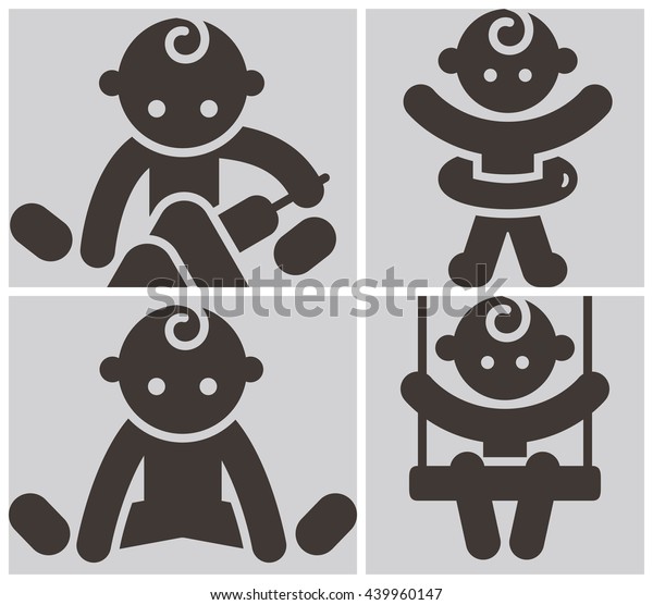 Kids Activities Icons Set Stock Vector (Royalty Free) 439960147 ...