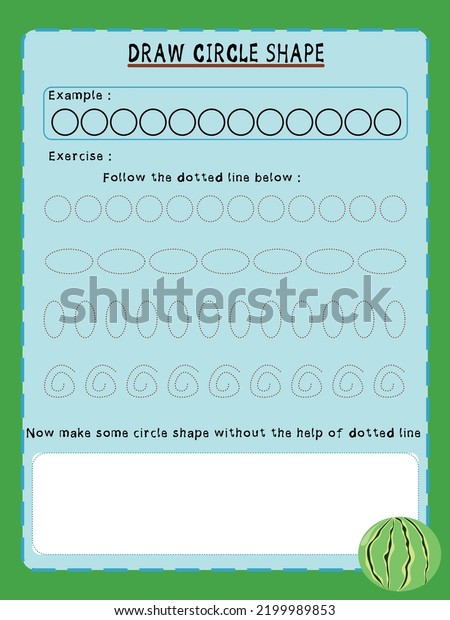 Kids Activity Page How Draw Circle Stock Vector (Royalty Free ...