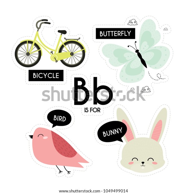 Kids Alphabet Letter B Vector Set Stock Vector (Royalty Free ...