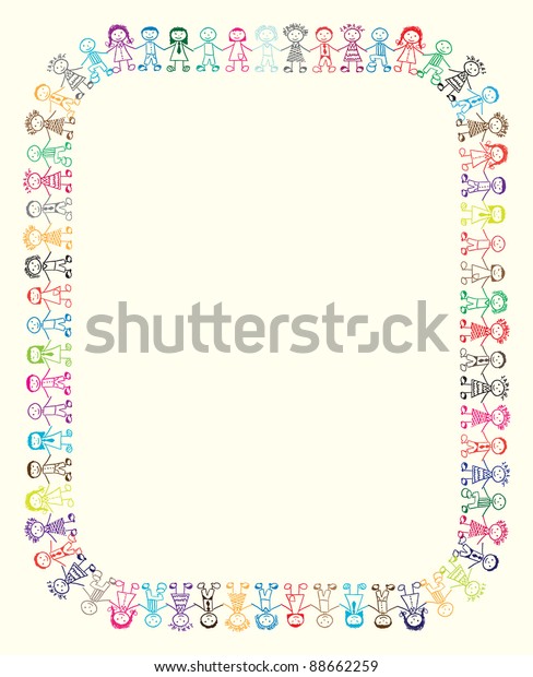 Kids Around Frame Stock Vector (Royalty Free) 88662259