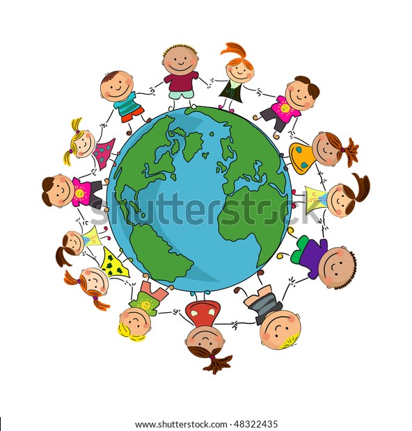 Kids Around World Stock Vector (Royalty Free) 48322435