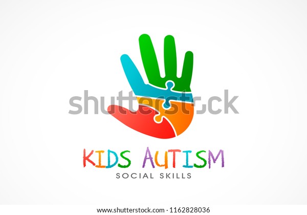 Kids Autism Hand Logo Vector Illustration Stock Vector (Royalty Free ...