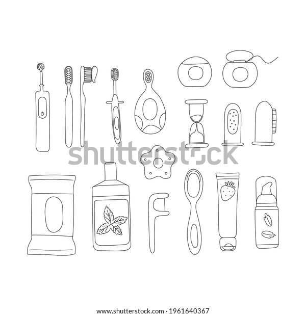 Kids Babies Oral Care Vector Set Stock Vector (Royalty Free) 1961640367 ...