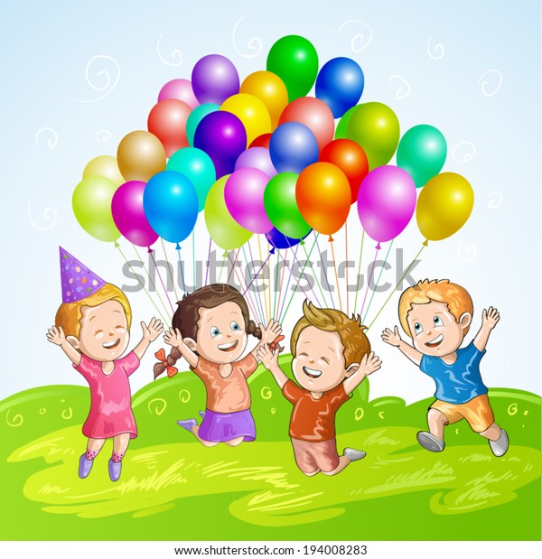 Kids Balloons Stock Vector (Royalty Free) 194008283 | Shutterstock
