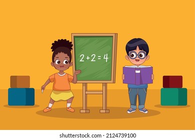 Kids Board Classroom Stock Vector (Royalty Free) 2124739100 | Shutterstock