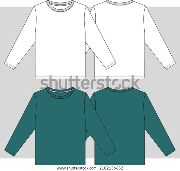 Kids Boys Round Neck Full Sleeve Stock Vector (Royalty Free) 2102136652 ...
